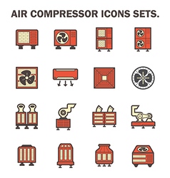 Two color air compressor icon from construction Vector Image