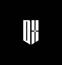 Dx logo monogram with shield shape design template