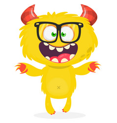 Cartoon smart monster face Royalty Free Vector Image