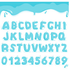 Cartoon water drops font Royalty Free Vector Image