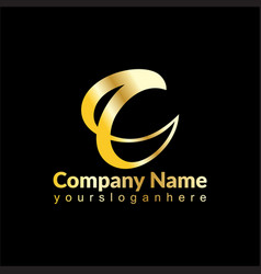 Gold heart logo Royalty Free Vector Image - VectorStock