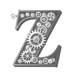 Mechanical letter s engraving Royalty Free Vector Image