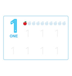 Practice writing numbers on a4 worksheet Vector Image