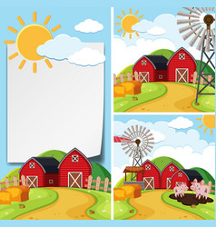 Border template with farm animals in background Vector Image