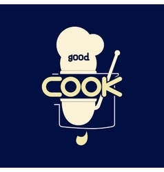 Chef cook food gold logo Royalty Free Vector Image