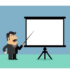 Businessman is making presentation cartoon flat Vector Image