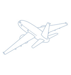 Dirty sketch - passenger air plane Royalty Free Vector Image