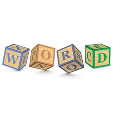 Word font written with alphabet blocks Royalty Free Vector