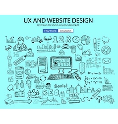 Invention doodle website template design Vector Image