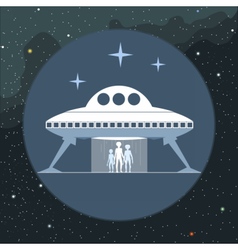 Alien breaks through a hole into space Royalty Free Vector