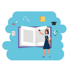 Kids showing open book Royalty Free Vector Image