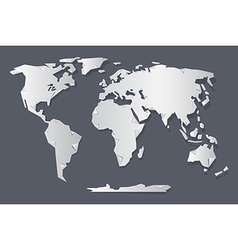 Greyscale world map on black background Royalty Free Vector