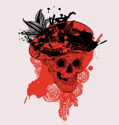 A human skulls with roses on white background Vector Image