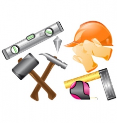 Carpenter with wood and tools Royalty Free Vector Image