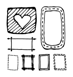 Hand drawn round corner rectangle and square shape