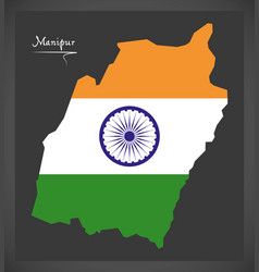 Jharkhand map with indian national flag Royalty Free Vector