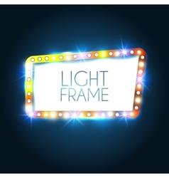 Retro light frame banner with star Royalty Free Vector Image