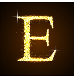 Design light effect alphabet letter e Royalty Free Vector