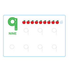 Practice writing numbers on a4 worksheet Vector Image