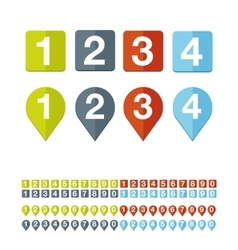 Four fabric numbers 1 2 3 4 Royalty Free Vector Image