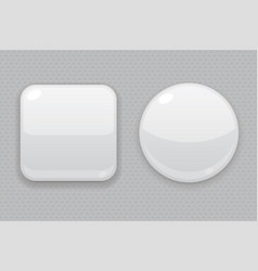 White rectangle button 3d web interface element Vector Image