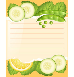 Border template with green vegetables Royalty Free Vector