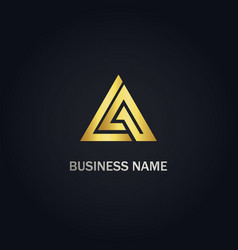 Triangle loop gold company logo Royalty Free Vector Image
