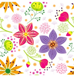 Springtime colorful flower seamless pattern Vector Image