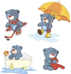 Set of numbers with a fun teddy bear Royalty Free Vector