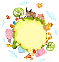 Farm card Royalty Free Vector Image - VectorStock