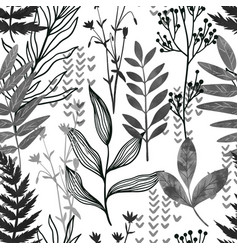 Spring floral seamless pattern hand drawn Vector Image