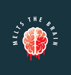 Neural network logo human brain emblem Royalty Free Vector