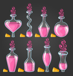 Magic potions icon set Royalty Free Vector Image