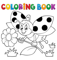 Coloring book cute bugs 1 Royalty Free Vector Image
