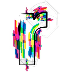 Colorful paint splashes font letter k Royalty Free Vector