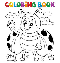 Coloring book cute bugs 1 Royalty Free Vector Image