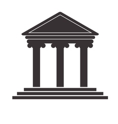 Ancient building with ionic columns Royalty Free Vector