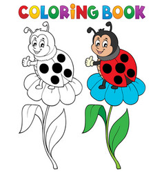 Coloring book cute bugs 1 Royalty Free Vector Image