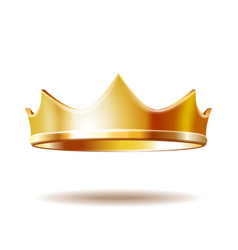 Golden crown logo sign Royalty Free Vector Image
