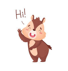 Cartoon thermometer character greeting saying hi Vector Image