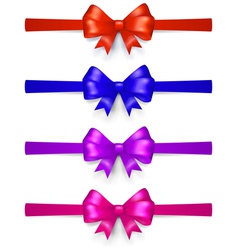 Bows with ribbons of cool colors Royalty Free Vector Image