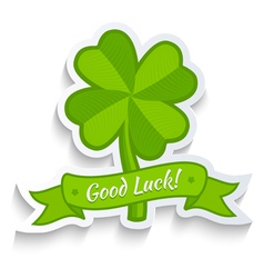 Four leaf clover lucky symbol good luck wish Vector Image