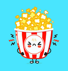 Angry popcorn character hand drawn cartoon Vector Image
