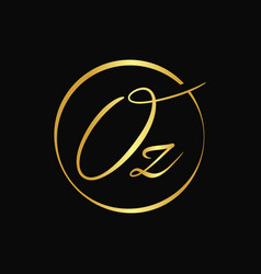 Initial monogram letter oz logo design template Vector Image