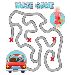 Maze game template for kids Royalty Free Vector Image