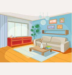 Small studio apartment cartoon plan Royalty Free Vector