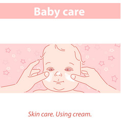 Logotype mother with newborn baby on hands Vector Image