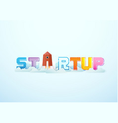 Modern concept of word startup Royalty Free Vector Image