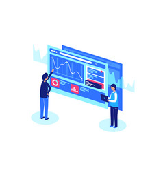 Isometric 3d charts and statistics with set Vector Image