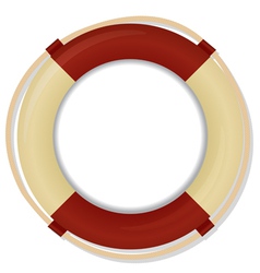 Lifebuoy with red stripes and rope salvation Vector Image